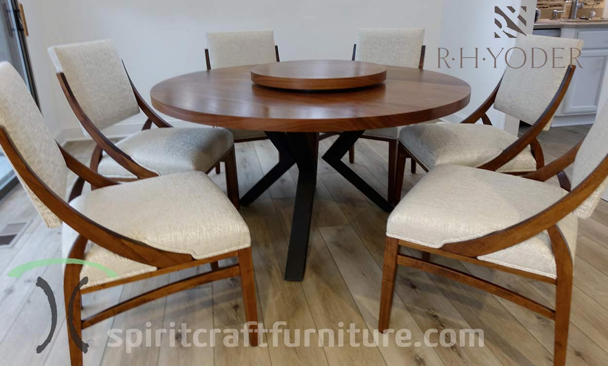 custom-round-dining-table-and-lazy-susan-in-sapele-mahogany-with-knee ...